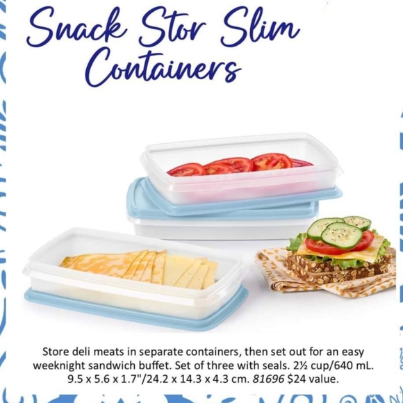 Tupperware | Kitchen | Tupperware Slim Snac Containers | Poshmark